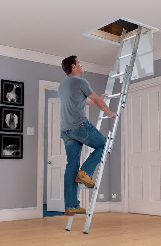 Werner Co Abru 3 Section Loft Ladder - EN14975 | Roofing Superstore