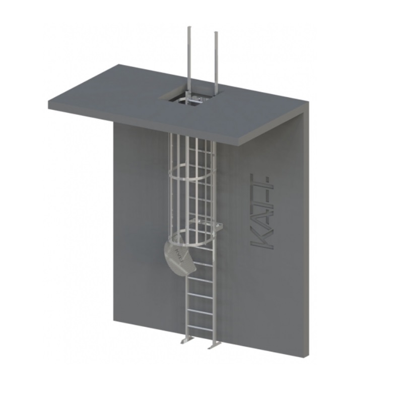 RL44 Caged Access Ladder with Retractable Stilts - 5400mm | Roofing ...