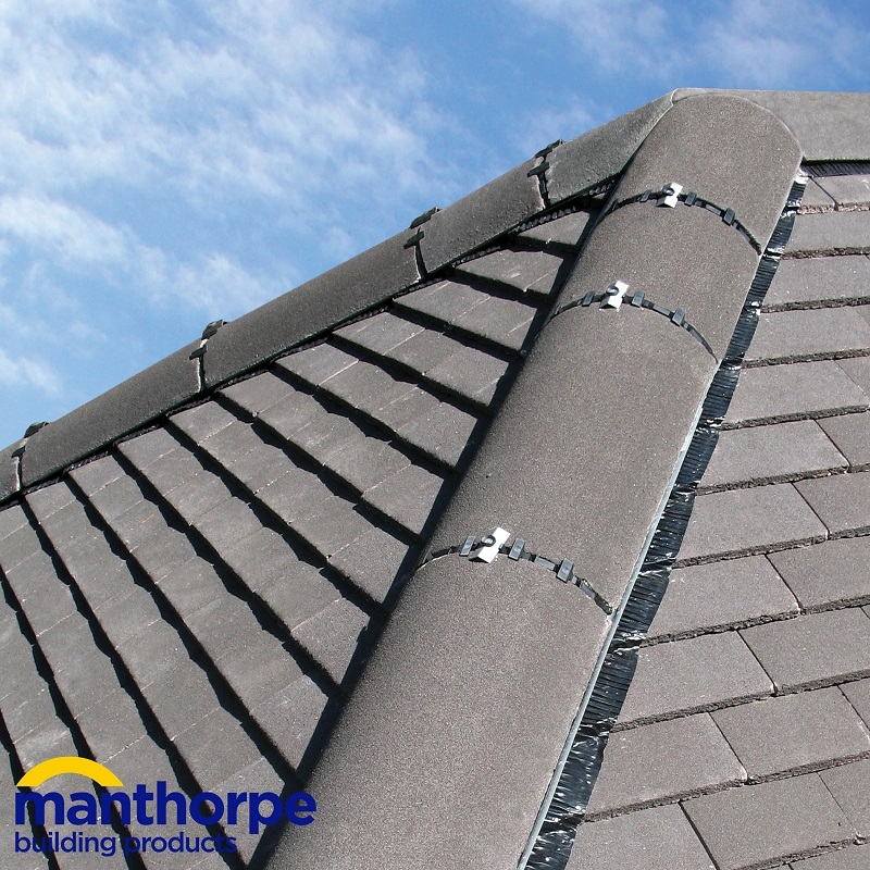 Manthorpe Roll Out Dry Hip System - Black (6m Pack) | Roofing Superstore