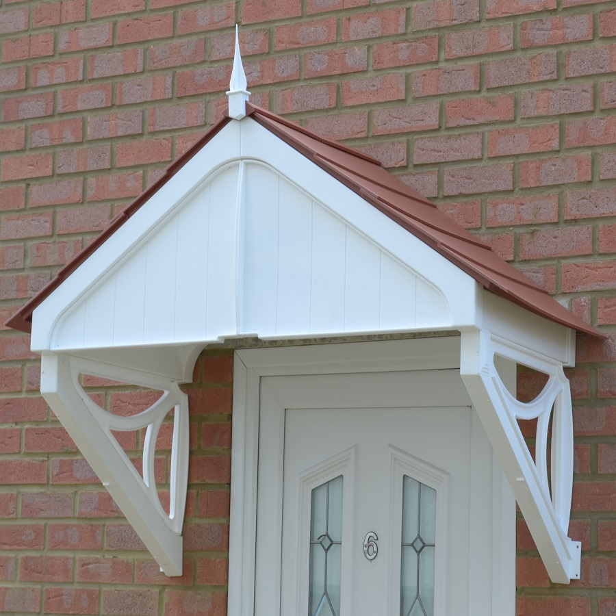 KoverTek Blakemore Canopy with White Frame and Terracotta Roof ...