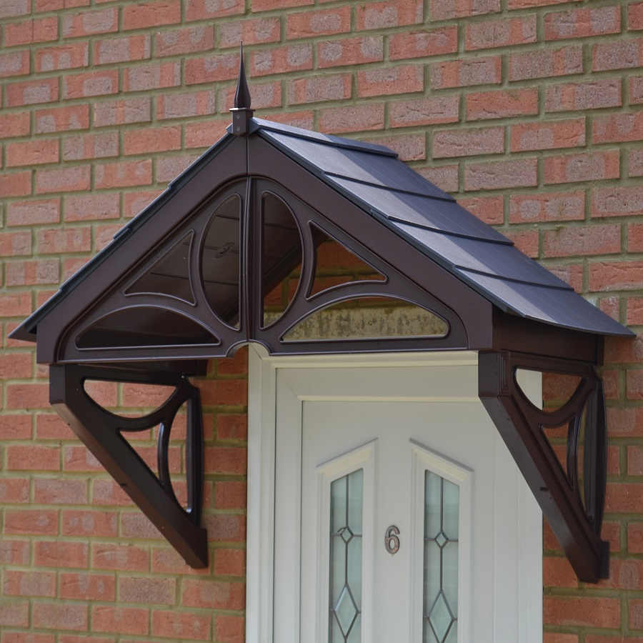 KoverTek Hilton Canopy with Brown Frame and Grey Roof | Roofing Superstore®