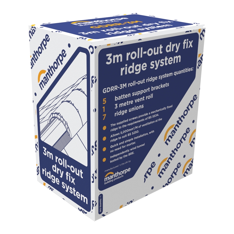 Manthorpe Roll Out Dry Vent Ridge System in Brown - 3m Pack | Roofing ...