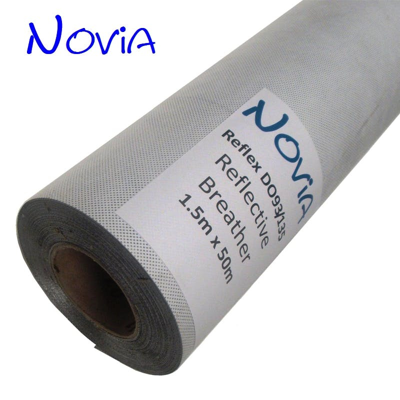 Novia Reflex Reflective Breather Membrane - 50m x 1.5m | Roofing ...